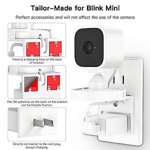 Koroao 2PACK Blink Mini Outlet Wall Mounts - AC Outlet Wall Plug Mount Stand Holder Bracket for Blink Mini Indoor Camera Without Messy Wires or Screws(Blink Mini is not Include)