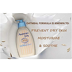 Aveeno Baby Daily Moisture Lotion with Natural Colloidal Oatmeal & Dimethicone, Fragrance-Free, 8 oz