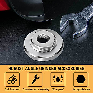 Suitable for 100-type Angle Grinder Flange nut Modification Parts Modified Plywood Stainless Steel Pressure Plate Cover Hexagonal Design Daily use 0.51 inch Open-end Wrench