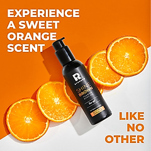 BYROKKO Shine Brown Premium Tanning Accelerator Oil (150 ml), XXL Tanning Oil for Outdoor Sun or Sunbed, Suntan Oil with Luscious and Fresh Orange Scent, Achieve a Natural Tan with Natural Ingredients