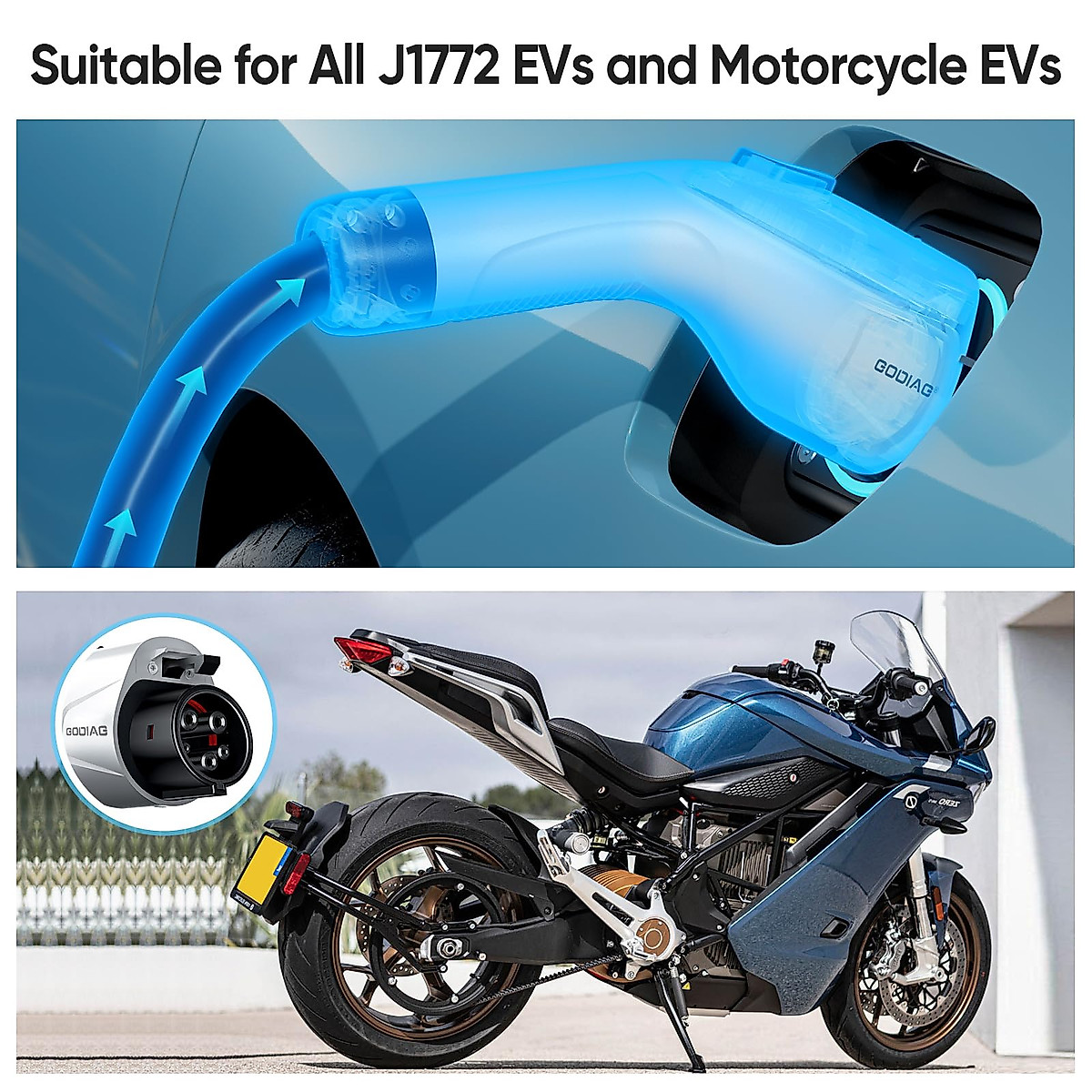 EV Charger Level 2, 32Amp 240V NEMA 14-50 Plug Electric Car Charger with 21 ft Cable, 10/16/24/32A Adjustable Portable J1772 EV Charger for J1772 EVs, PHEVs