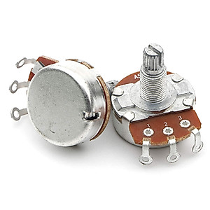 Long Split Shaft 18mm Guitar Potentiometers A500K-OHM Big Control Pots for Electric Bass Guitar Pack of 5