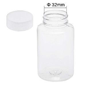 uxcell 5 oz/150ml Plastic Lab Chemical Reagent Bottle Wide Mouth Liquid/Solid Storage Container Clear Bottles w Tamper Evident Caps 20pcs