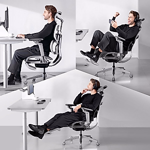 HINOMI X1 Ergonomic Office Chair with Foot Rest - Comfortable Computer Chair, Home Office Desk Chair with Lumbar Support, Comfy Mesh Office Chair, Gaming Chair for Adults (Black, Large)