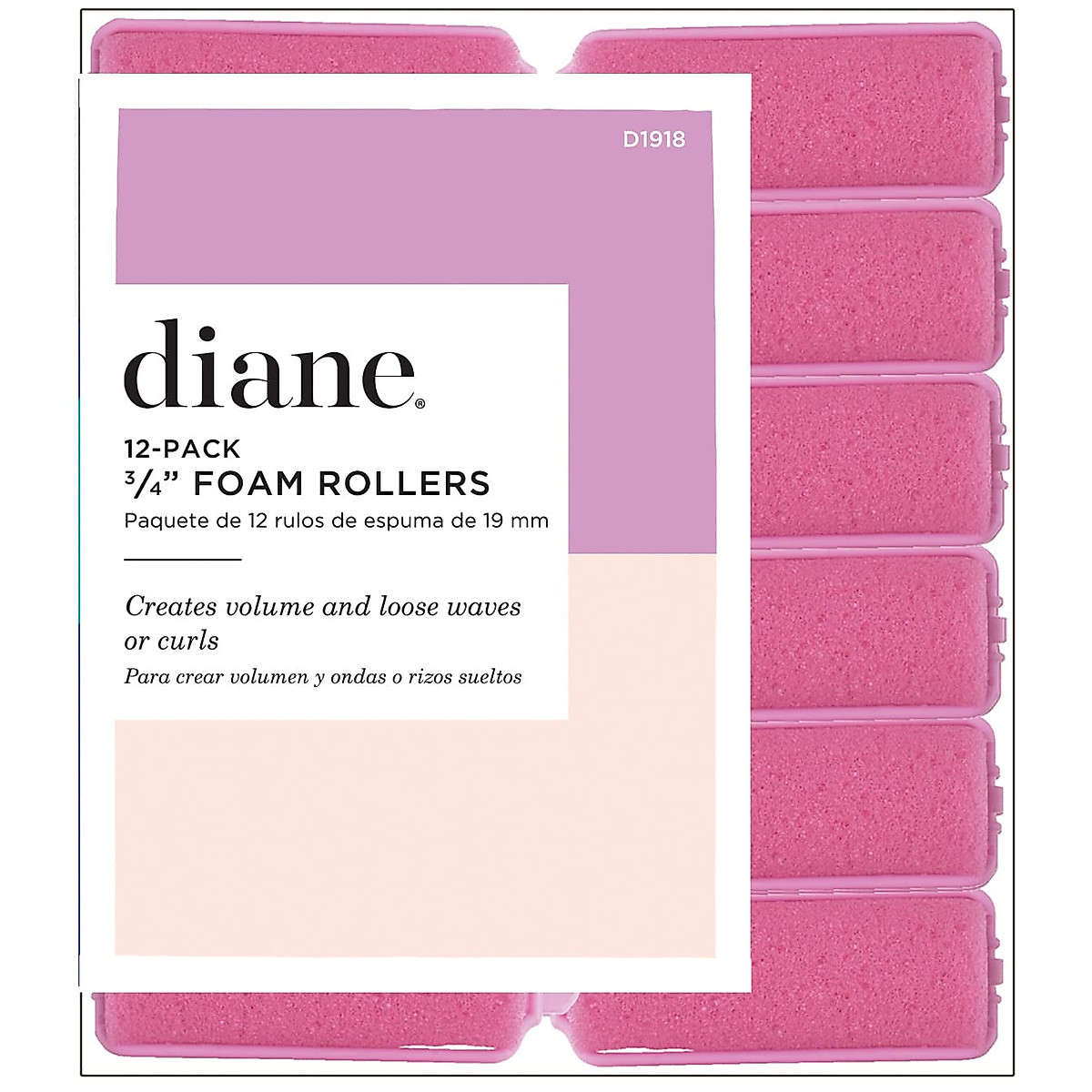 Diane Foam Rollers, Pink, 3/4", 12 Count (Pack of 1)