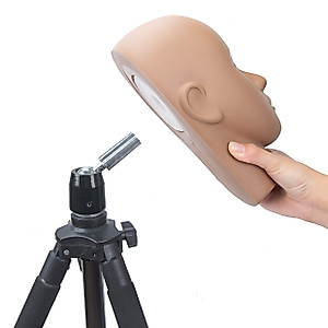 BHD BEAUTY Eyelash Practice Training Head for Makeup Cosmetology Dark Brown Flat Soft PVC Material Head with Mount Hole.