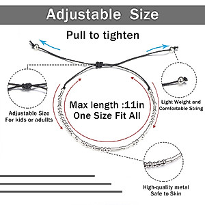 Jewenova Fuck Cancer Morse Code Bracelet for Women Men Beads on Silk Cord Friendship Bracelet Best Friend Bracelet Inspirational jewelry for Her with Meaning Card