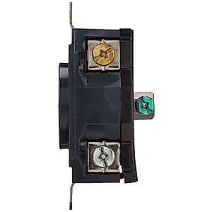 Leviton 2810 30 Amp, 120/208 Volt- 3PY, Flush Mounting Locking Receptacle, Industrial Grade, Grounding, V-0-Max, Black