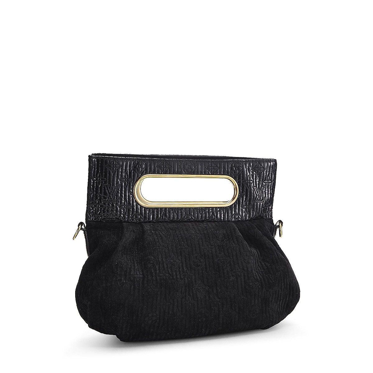 Louis Vuitton, Pre-Loved Black Monogram Suede Motard Before Dark Bag, Black