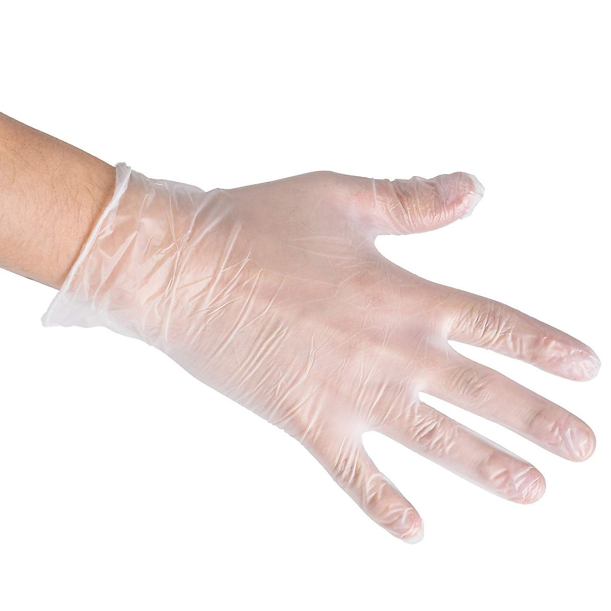 200 Disposable Viny Gloves, Non-Sterile, Poweder Free, Smooth Touch, Food Service Grade, X Large Size [2x100 Pack]