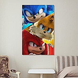 BCF Cartoon Canvas Wall Art Trendss International Sonicc The Hedgehog 2 Poster Prints on Canvas Paitng Home Kitchen Wall Decor 08x12inch(20x30cm)