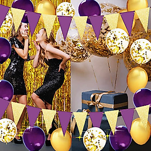 Purple Gold Graduation Party Supplies NYU Purple Gold Graduation Party Decorations 2023/Graduation Backdrop Purple Gold Grad Balloons/Photography Background for Class of 2023 Graduation