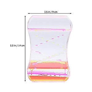 FARUTA Oil Hourglass Liquid Motion Bubbler Timer Double Color Hourglass Pressure Release Toy Desktop Ornament for Christmas Birthday Gift (Color : Pink+Yellow)