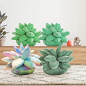 TYISON 3D Succulents Cactus Pillow, Cute Succulents, for Garden or Green Lovers Baby Green Plant Throw Pillows for Bedroom Room Home Decoration Novelty Plush Cushion