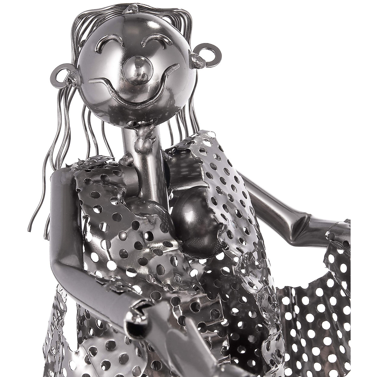 BRUBAKER Bottle Holder Dancing Couple - Pair Sculpture Metal - Bottle Stand - with Greeting Card - Wedding Favours