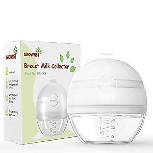 Grownsy Manual Breast Pump, Silicone Milk Collector Shells for Breastmilk, Wearable Breast Milk Catcher for Breastfeeding, Kick-Proof with Sealed Flange, Breastfeeding Essentials for Nursing Newborns