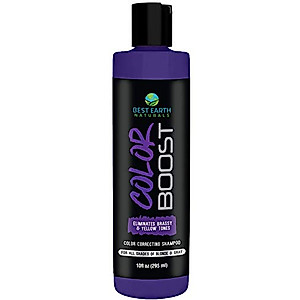 Color Boost Purple Neutralizing Shampoo for Blonde Hair Eliminates Brassy Yellow Tones- Lightens Blonde, Platinum, Ash, Silver and Grays- Toner Revitalize Bleached & Highlighted Hair