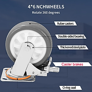 Hrwug Platform Truck Cart with Cage, 4in1 Foldable Hand Truck Flat Cart, Push Cart Dolly Heavy Duty, Load 1600LB, with 6" Swivel Brake Casters, for Grocery, Laundry, Storage (39" x 24")