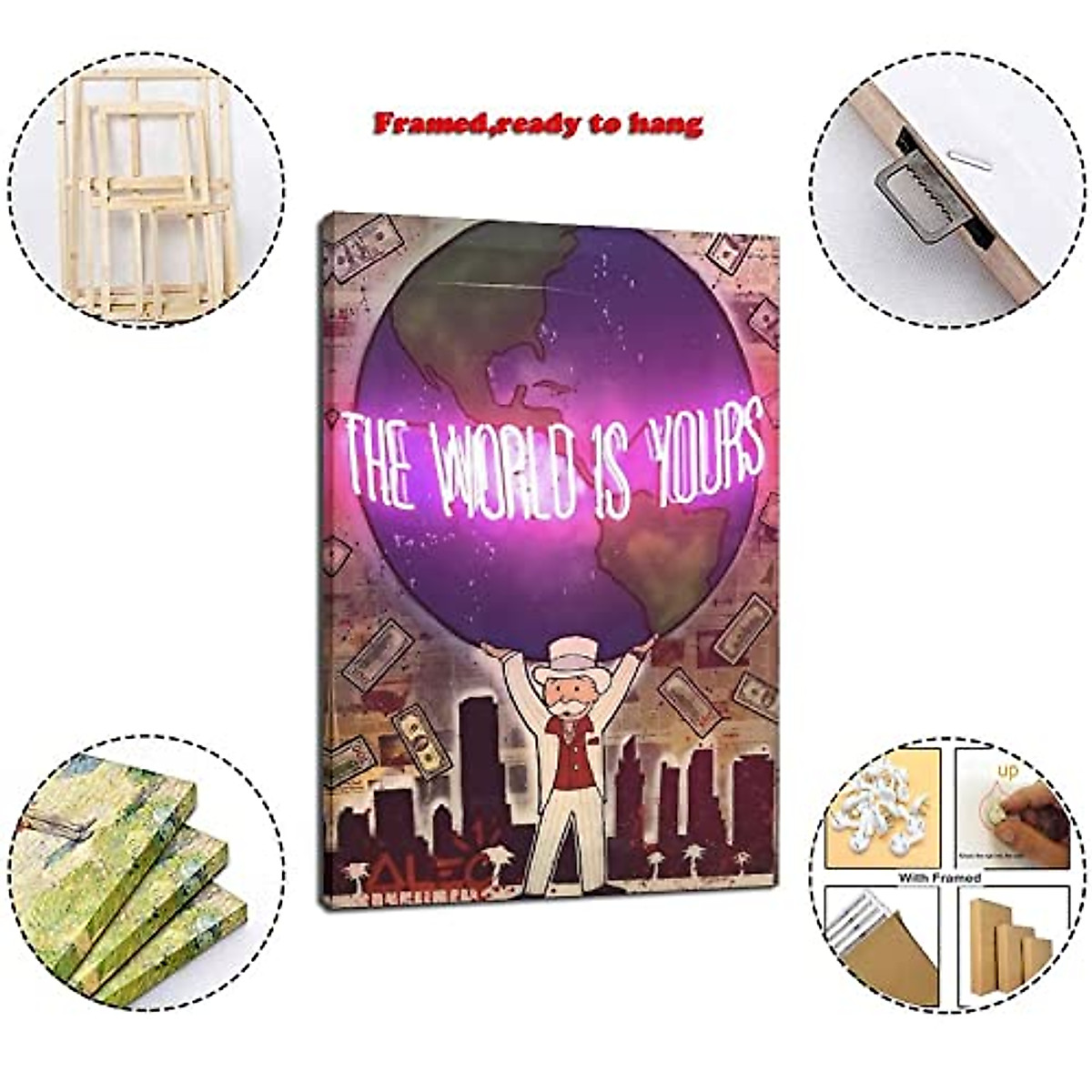 CJQ ALEC-Monopolys The World is Yours Poster Decorative Painting Canvas Wall Art Living Room Posters Bedroom Painting 24x36inch(60x90cm)