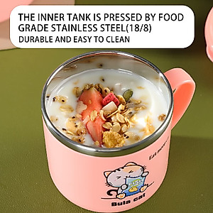 SIMPHONY Stainless Steel Toddler Cups for Kids (EASY to Clean)，Baby Mug for Milk，BPA Free Lids & Reusable Silicone Straws, 9.5oz (Blue)