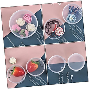 Didiseaon 36pcs Organizer flip box plastic container candy box mini plastic containers round can desktop crafts Desktop Storage Container travel can cosmetic Clear Plastic Pot bead
