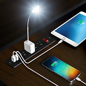 Mountable Power Strip Recessed Power Strip with USB 4 Outlet 2 USB Multiple Protection Built in Conference Desk Counter Workbench for PC Home Electric Appliance ETL Listed(Black)