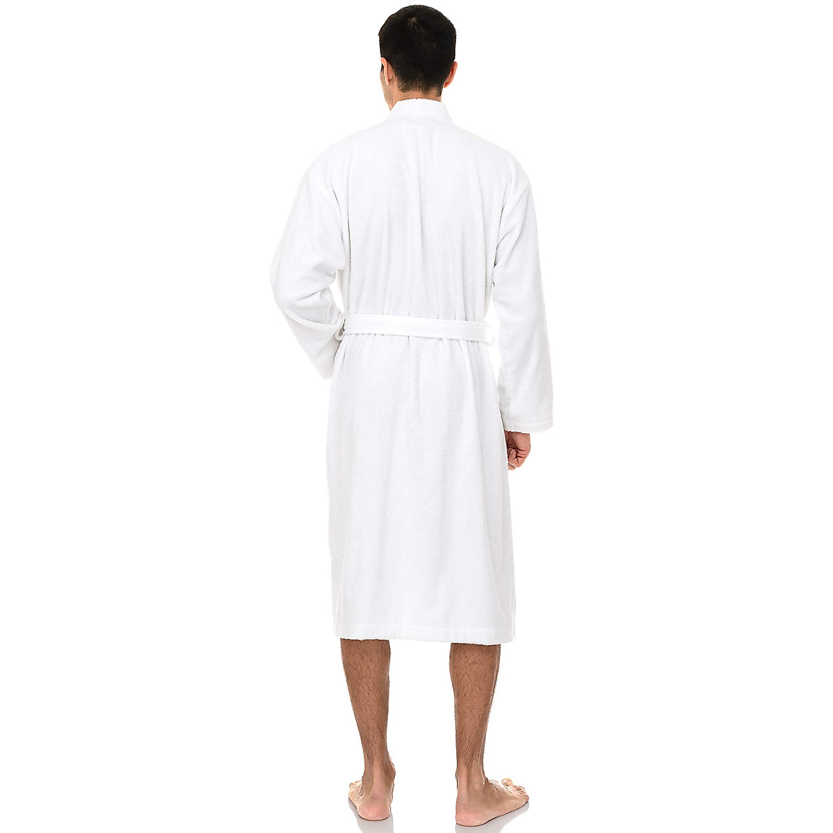 TowelSelections Turkish Terry Kimono Bathrobe - 100% Turkish Cotton, Terry Cloth Bath Robe for Women and Men, Made in Turkey (White, L/XL)