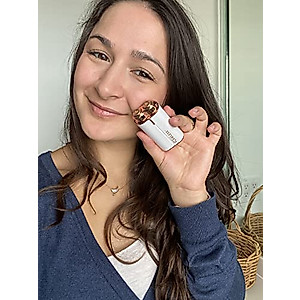 Finishing Touch Flawless Women's Painless Hair Remover Face Duo, Facial Electric Shaver Device, Dermatologist Approved, Hypo-allergenic, White/Rose Gold