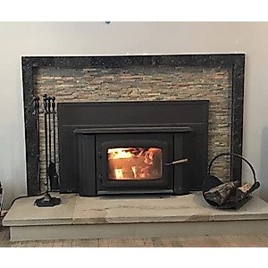 Rocky Mountain Goods 5 Pcs Fireplace Tool Set Black 31” Large - Shovel, brush, poker, tongs, stand - Heavy duty wrought iron tools with decorative finish - Ergonomic Ball handles