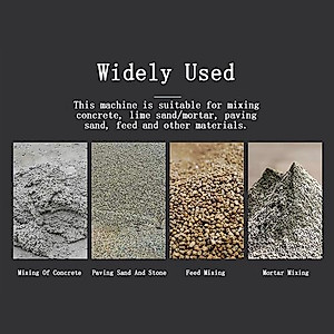 BREVELTION Portable Cement Sand and Gravel Feed Mixer 220V for Mixing Cement Concrete Sand Lime Feed Soil 2400W