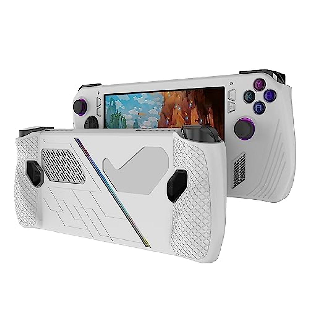 Protective Case for Rog Ally, DOBEWINGDELOU Soft Silicone Cover Case for ASUS Rog Ally Gaming Handheld, Full Protection, Anti-Scratch, Anti-Slip, and Shock-Absorbing Protective Case White