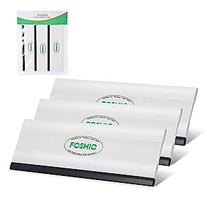 FOSHIO 6 Inch Rubber Squeegee for Kitchens, Glass, Shower and Car Windows, Pack of 3 (White)