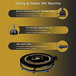 360 Photo Booth Machine for Parties 31.5"(80cm) with Flight Case Custom Logo 2-3 People to Stand Software APP Control, FUTOBOOZ 360 Video Camera Booth Selfie Platform Spin 360 Automatic Slow Motion