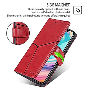 Fansipro Wallet Folio Case for Oppo Reno 2 F, Premium PU Leather Slim Fit Cover for Reno 2 F, 3 Card Slots, Good Design, Red