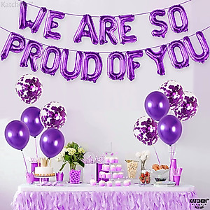 Katchon, We Are So Proud of You Balloons - 16 Inch, Pack of 27 | Congratulations Balloons, Rose Gold Graduation Decorations Class of 2024 | Graduation Foil Balloons, Graduation Balloons Class of 2024