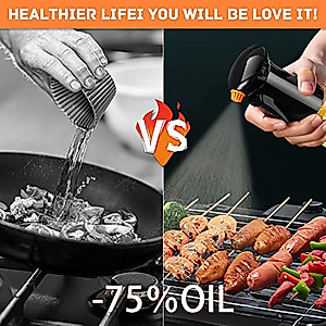 Olive Oil Sprayer for Cooking,Rotatable Nozzle Olive Oil Spray Bottle 200ml/7oz Vinegar Dispenser with Brush Leak Proof Oil Sprayer for Kitchen, Cooking, Baking,Salad, BBQ,Roasting