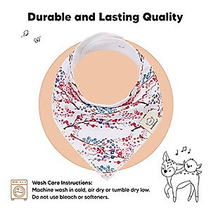 10-Pack Organic Baby Bandana Bibs - Organic Cotton Bandana Bibs for Boys, Girls - Super Absorbent Bandana Drool Bibs - Teething Bibs - Baby Bibs for Infant, Toddler (Tea Party)