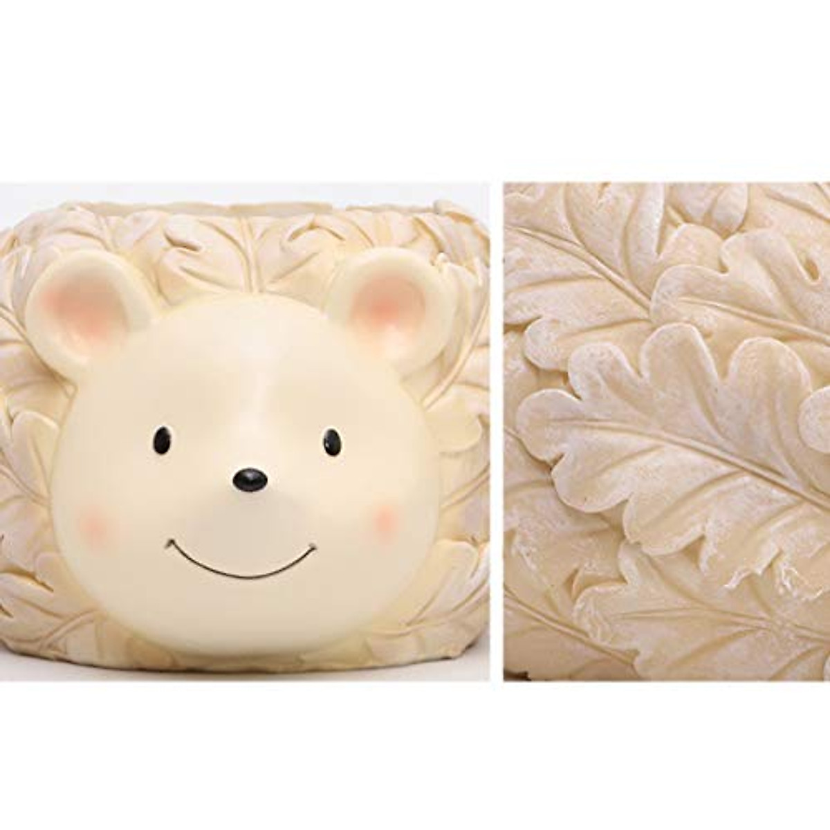 Happyyami Ceramic Animals Succulent Plant Pot Resin Hedgehog Cactus Flower Container Bonsai Planter Holder for Home Office Garden Decor