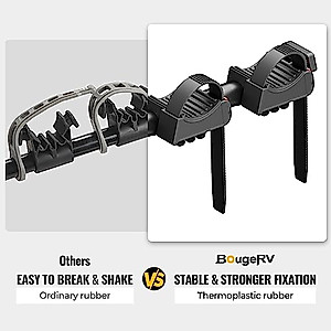 BougeRV Hitch Bike Rack Locking Feature Easy Assembly with 2'' Hitch Receiver, Foldable 4-Bike Hitch Carrier Rack for Car, Pull for Trunk Access, fit for SUV and Truck (165LB Capacity)