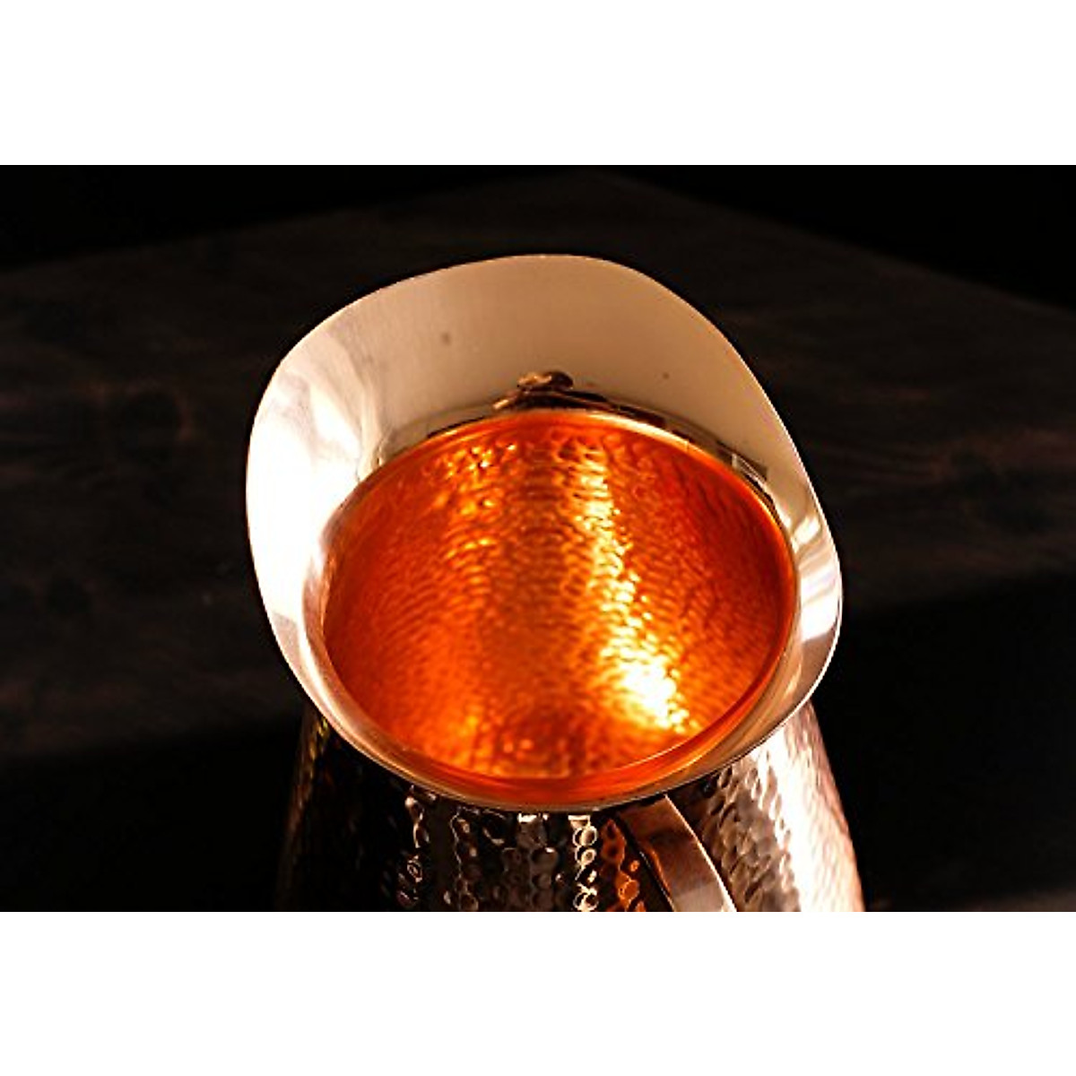 Kosdeg - Copper Pitcher With Lid - 68 Oz - Drink More Water, Lower Your Sugar Intake And Enjoy The Health Benefits - Pure Copper Handmade Hammered Jug, The Best Bedside Carafe - Heavy Gauge