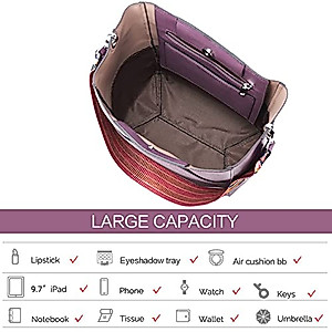 BROMEN Handbags for Women Bucket Bags Vegan Leather Purses and Handbags Crossbody Purse Purple