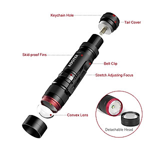 Kootek Mini LED Flashlights Pocket Pen Flashlight 5 Pack Waterproof Zoomable Bright Flashlight for Kids Child Outdoor Hiking Biking Camping Cycling Emergency Light (0.83 Inch Wide)