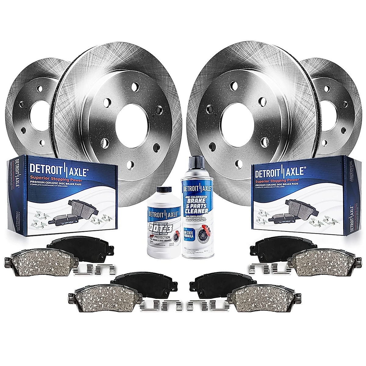 Detroit Axle - Brake Kit for 2010 2011 Ford F-150 Brakes Rotors Ceramic Brake Pads Front and Rear Replacement 6 Lug