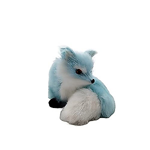 DZYUZK-Fox Toy Children's Simulation Blue Fox Cute Realistic Plush Doll Blue Fox Plush Toy