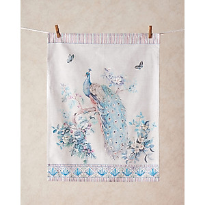 Maison d' Hermine Kitchen Towel 100% Combed Cotton Premium Set of 3 Kitchentowels Easter Tea Towels (20"x27.50") for Table Cleaning, Dining, Buffet Parties & Wedding Use - Peacock Utopia
