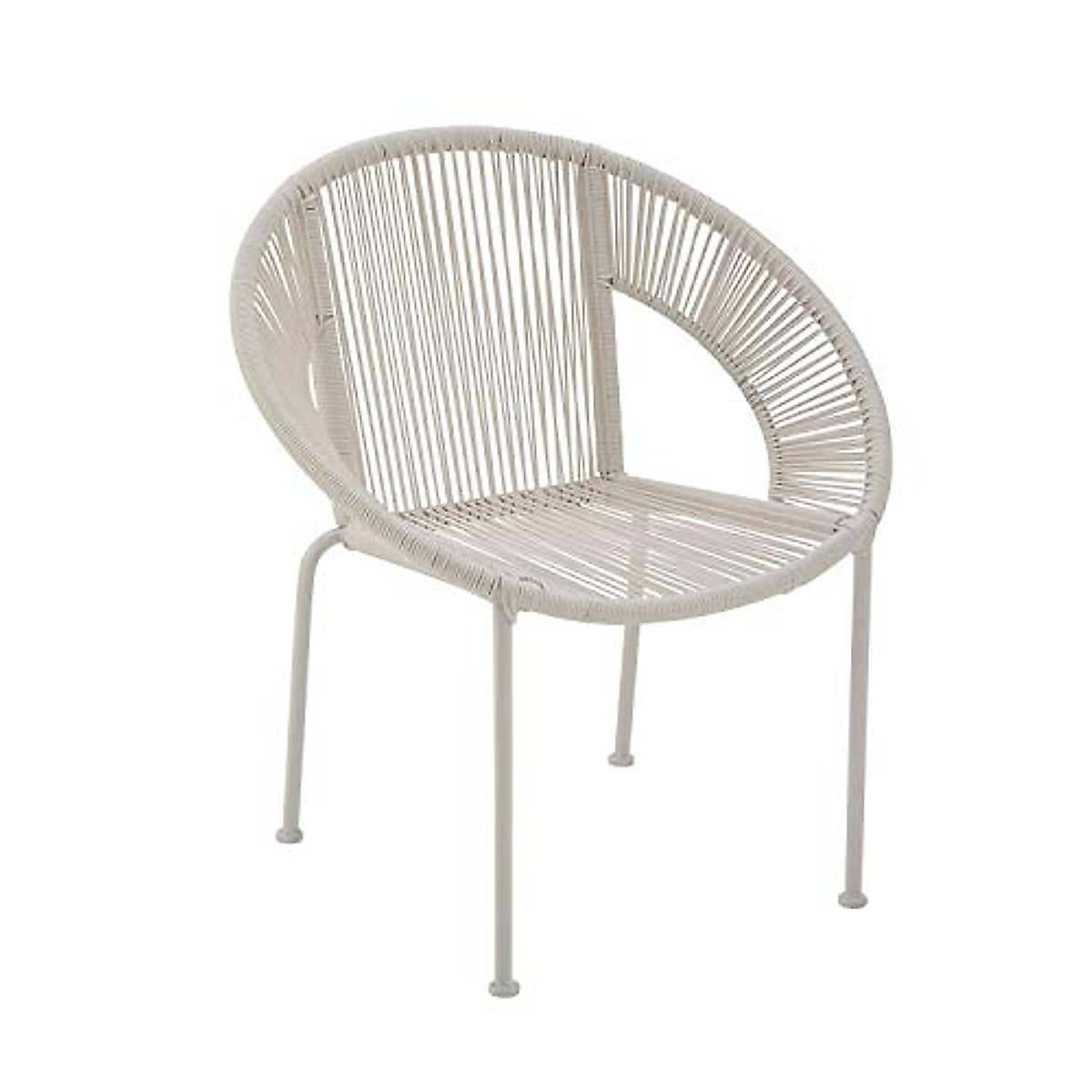 Deco 79 Plastic Rattan Outdoor Chair, 29" x 23" x 30", White