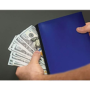 6 Pack, Zippered Security Bank Deposit Bag, by Better Office Products, Leatherette, Cash Bag, Coin Bag, Utility Pouch, Blue, 6 Bags