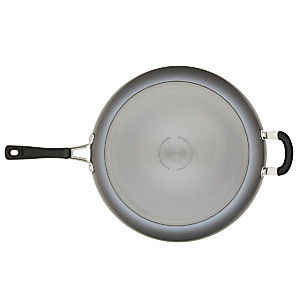 Rachael Ray Cook + Create Hard Anodized Nonstick Frying Pan/Skillet with Helper Handle, 14 Inch - Black