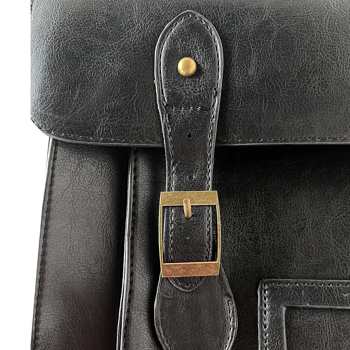 Duwseal Unisex Wednesday Addams Backpack Wednesday school bag Black Leather Adjustable Backpack (Wednesday, onesize)