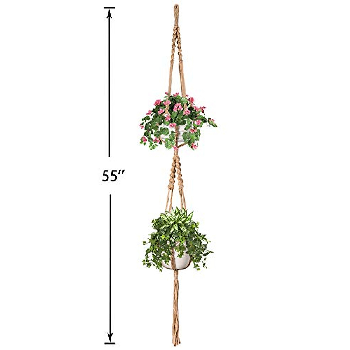 TIMEYARD Macrame Plant Hangers Set of 3 - Handmade Indoor Outdoor Hanging Planter Plant Holder - Modern Boho Home Decor